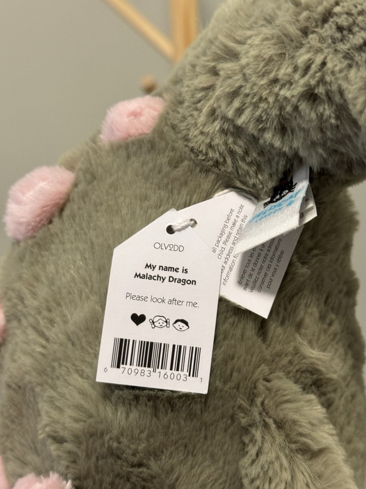 Authentic Jellycat Malachy Dragon BNWT 100% REAL Gift Plush HTF Fast Shipping | eBay