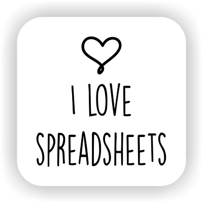 I Love Spreadsheets Coaster Place Mat Excel Math Numbers Gift Square ...
