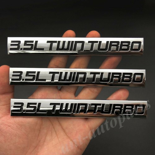 3x Metal Chrome 3.5L Twin Turbo Engine Car Trunk Emblems Badge Sticker ...
