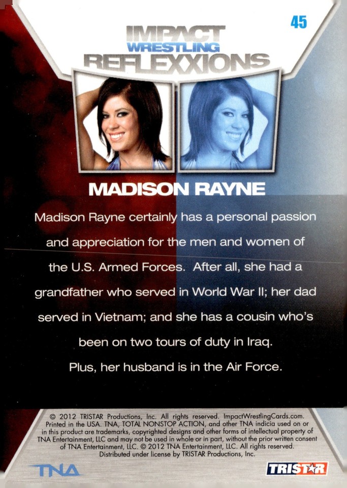 2012 TriStar Impact TNA Reflexxions #45 Madison Rayne | eBay