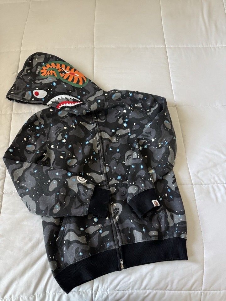 Black Full zip Shark Hoodie | eBay