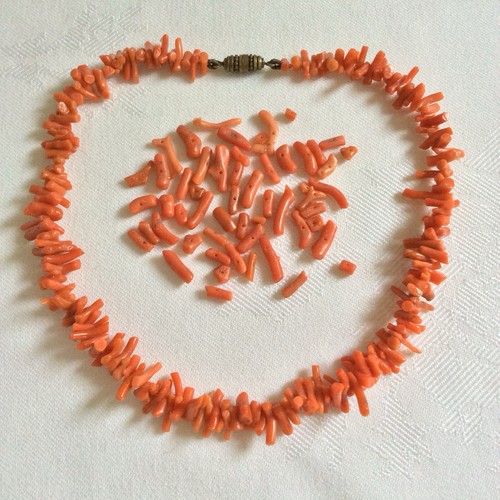Vintage Art Deco? Orange Branch Coral Necklace + extra Coral | eBay UK