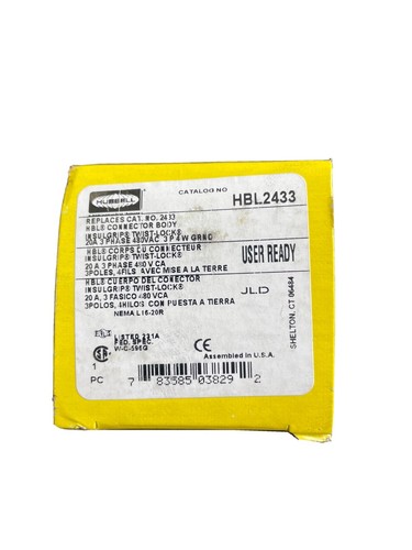 HUBBELL HBL2433 Twist-Lock® Insulgrip® Connector 20A, 480V, 3P4W, L16 ...