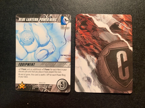 BLUE LANTERN POWER RING DC Comics Deck Building Game card HEROES UNITE ...
