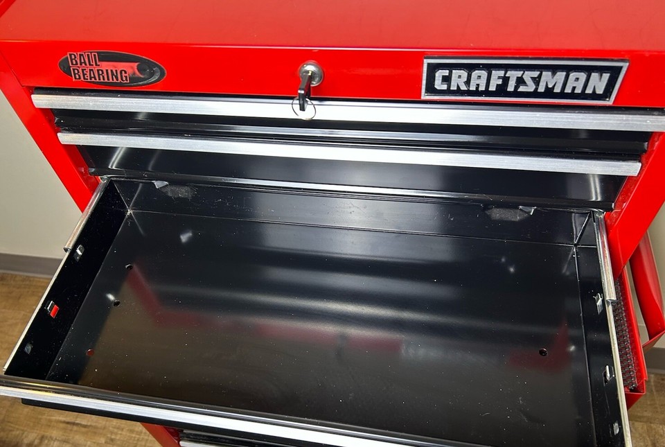 Craftsman 3 Drawer 12" Middle Tool Box Mid Intermediate Chest Red USA ...