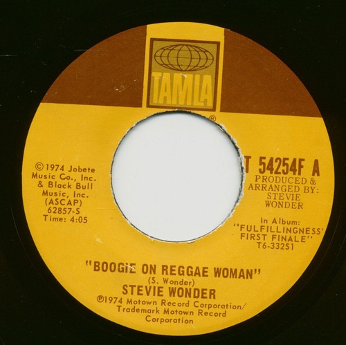 Stevie Wonder - Boogie On Reggae Woman - Seems So Long (7inch, 45rpm ...