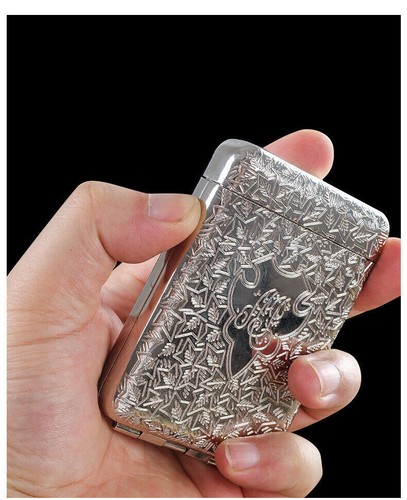 Silver Vintage Portable Metal Flip Top Three Open Cigarette Case For ...