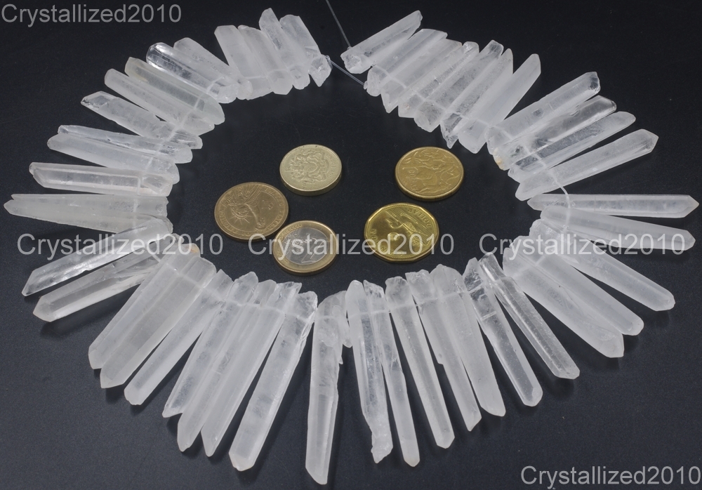 Natural Clear Quartz Crystal Rock Stick Poined Drilled Reiki Healing ...