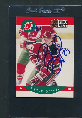 1990/91 Pro Set #166 Bruce Driver Devils Signed Auto *E6282 | eBay