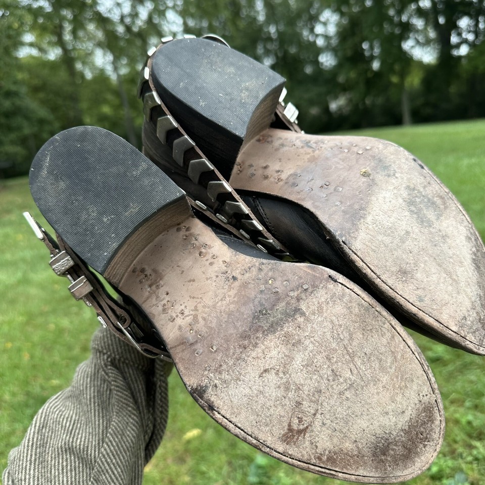 FREEBIRD BY STEVEN 'Blade' Brown Leather Harness Booties w/2.5" Heels ...