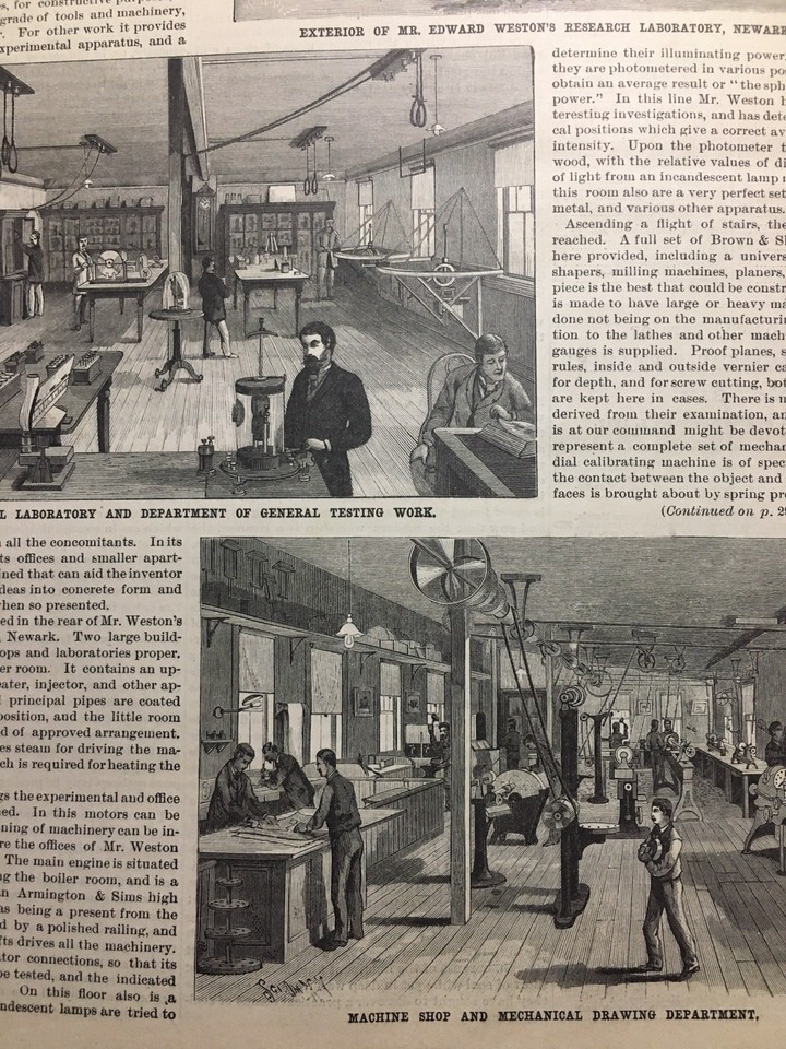 Edward Weston Research Laboratory Newark NJ 1887 Electrical Chemical ...