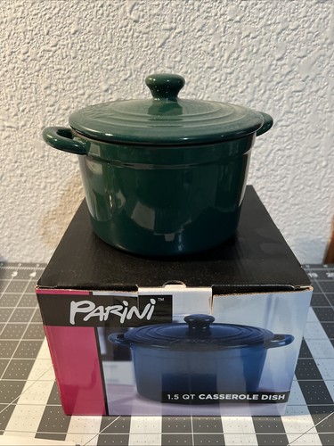 PARINI Blue 1 1/2 QT. Quart CASSEROLE Dish with Lid, New in Box | eBay