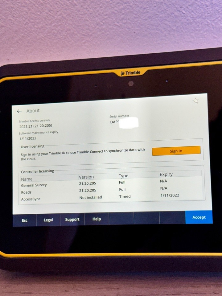 MINT - Trimble T7 Rugged Tablet w/ Trimble Access 2021.21 Roads Module ...