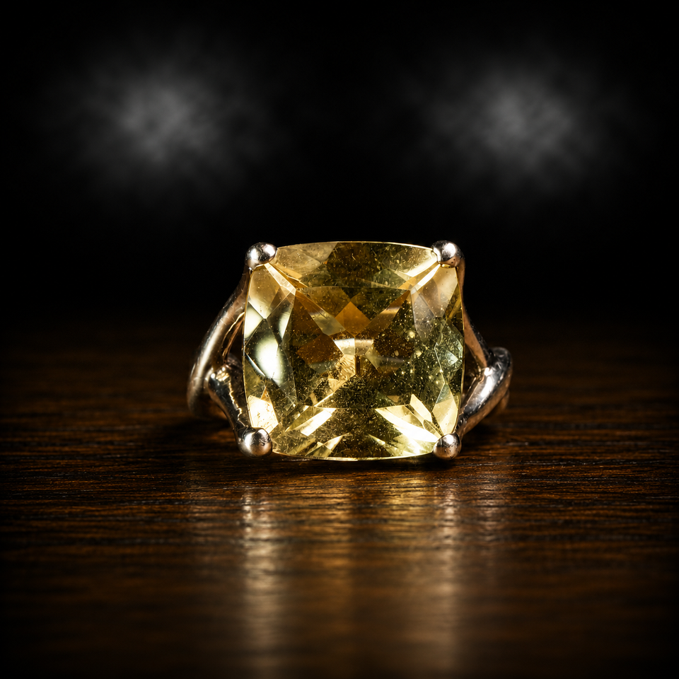 Gorgeous Vintage Lemon Quartz Sterling Silver Ring Size 5.75 | eBay