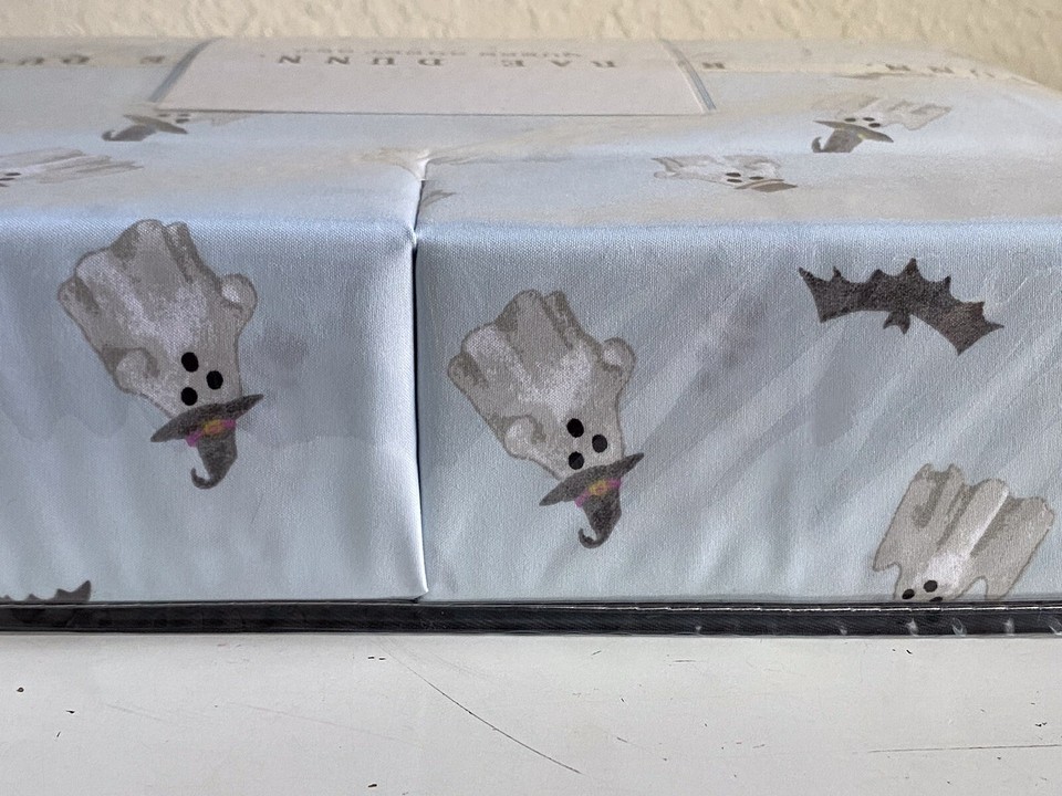 4 Pc Rae Dunn Halloween QUEEN Sheet Set Halloween Ghosts With Hats Boo ...