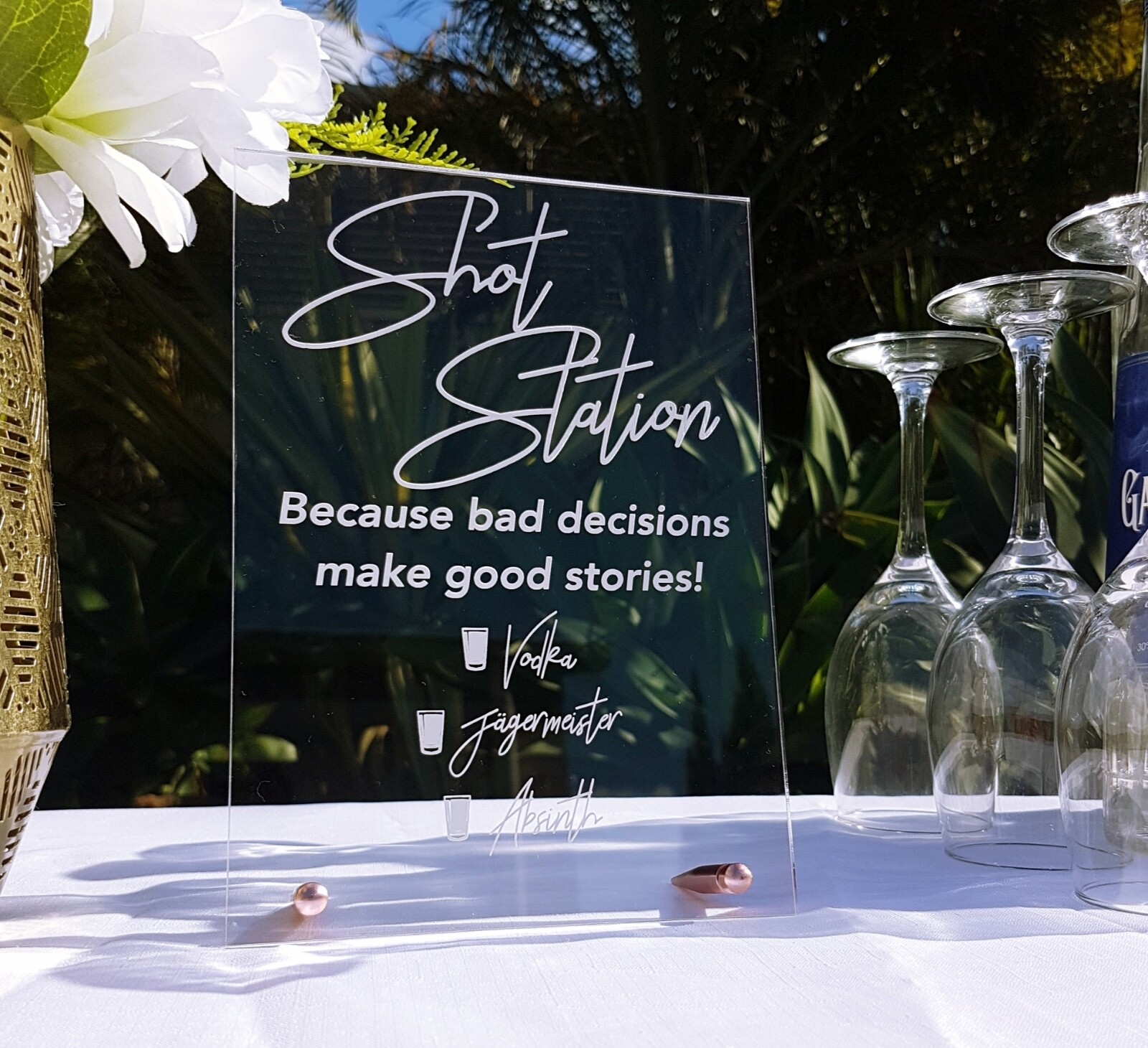 Personalised Acrylic Perspex sign Engraved Round Any Wording Wedding ...