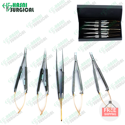NEW 5 GERMAN Castroviejo Micro Scissor Needle Holder STR+ CVD Forceps Dental EYE | eBay