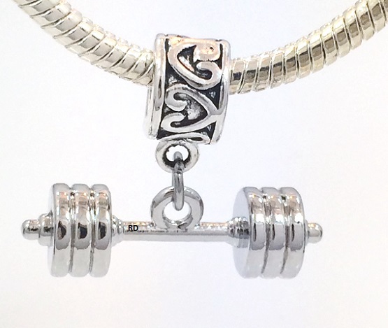 Dumbbell,Barbell Bodybuilding 3 D Charm for Bracelet OR Necklace | eBay