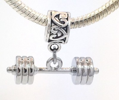 Dumbbell,Barbell Bodybuilding 3 D Charm for Bracelet OR Necklace | eBay
