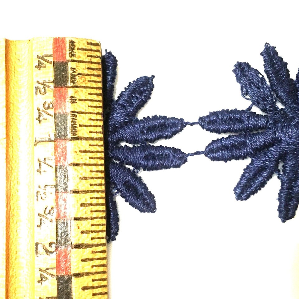 Daisy Chain Lace Trim Venice Lace Trim Cotton Lace Trim 2" Navy Blue 3 ...