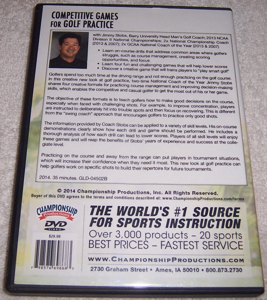 Competitive Games for Golf Practice by Jimmy Stobs DVD | eBay