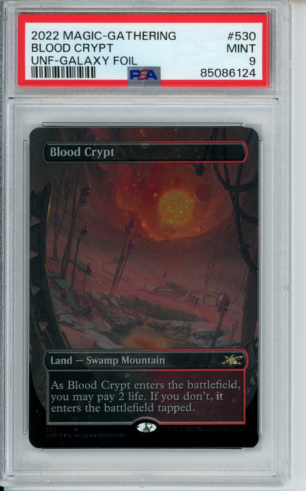 MTG - Blood Crypt Borderless Galaxy Foil - Unfinity - Graded PSA 9 MINT ...