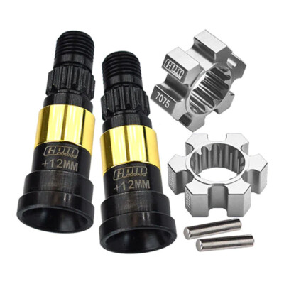 GPM F/R Harden Steel #45 CVD Joint (+12mm) Alum Wheel Hex Hubs Silver ...