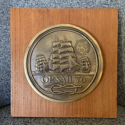 NY Harbor 1976 OPSAIL LE Numbered Plaque American Bicentennial 1776 ...