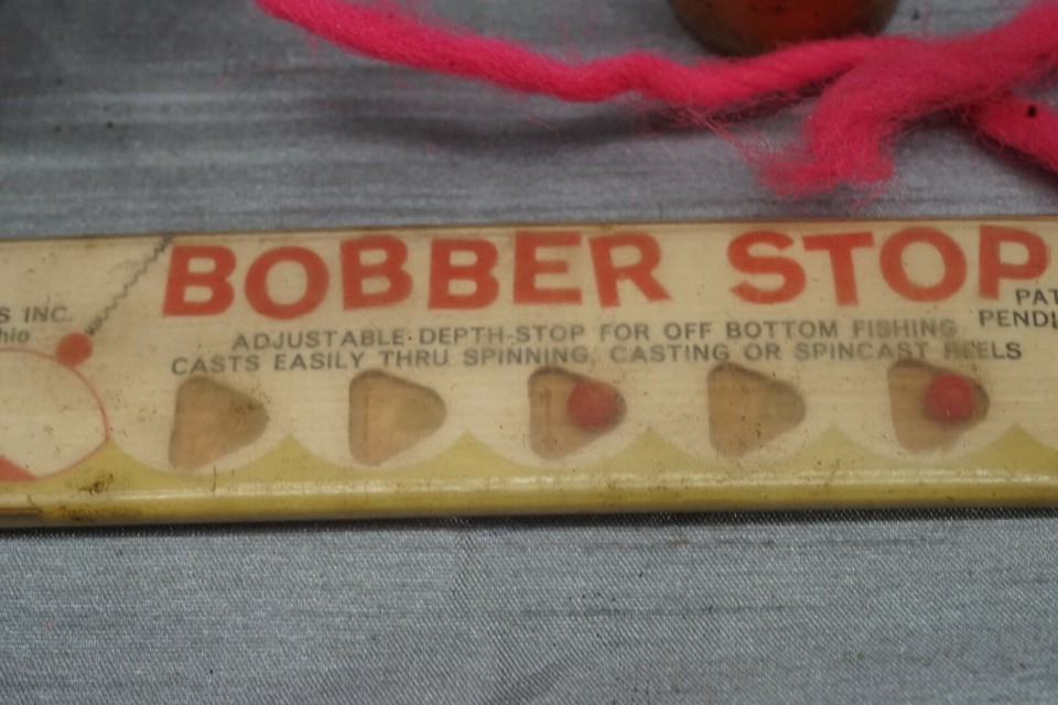 Strike Indicator Fluorescent Pink and Orange Yarn Spools & Bobber Stop ...