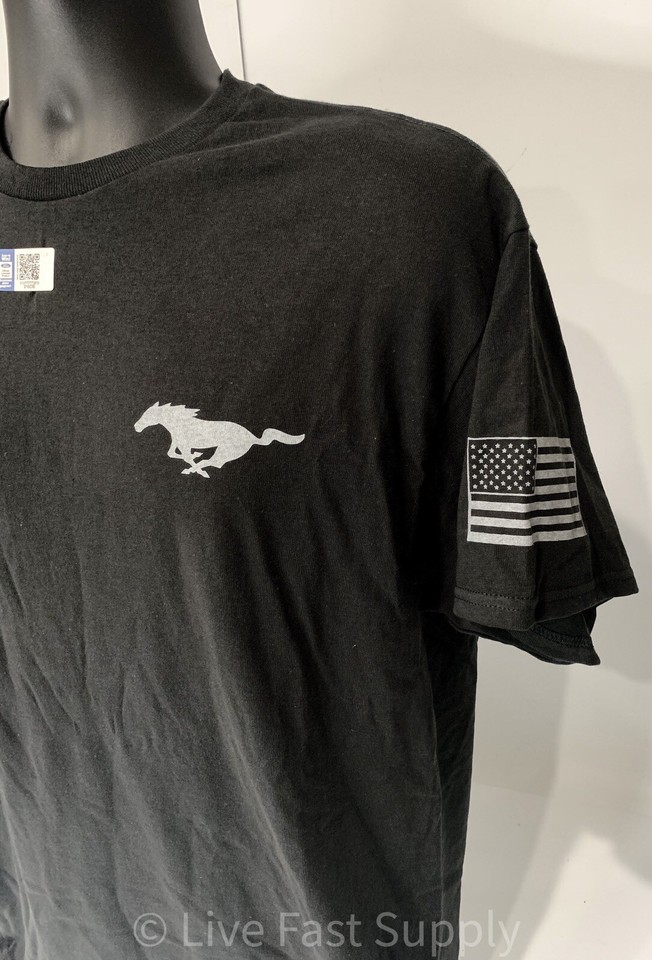 Ford Mustang T-Shirt - Black w/ Running Horse Logo & "Mustang Est 1964 ...