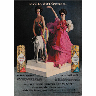 1961 Helene Curtis Spray Net: Vive La Difference Vintage Print Ad | eBay