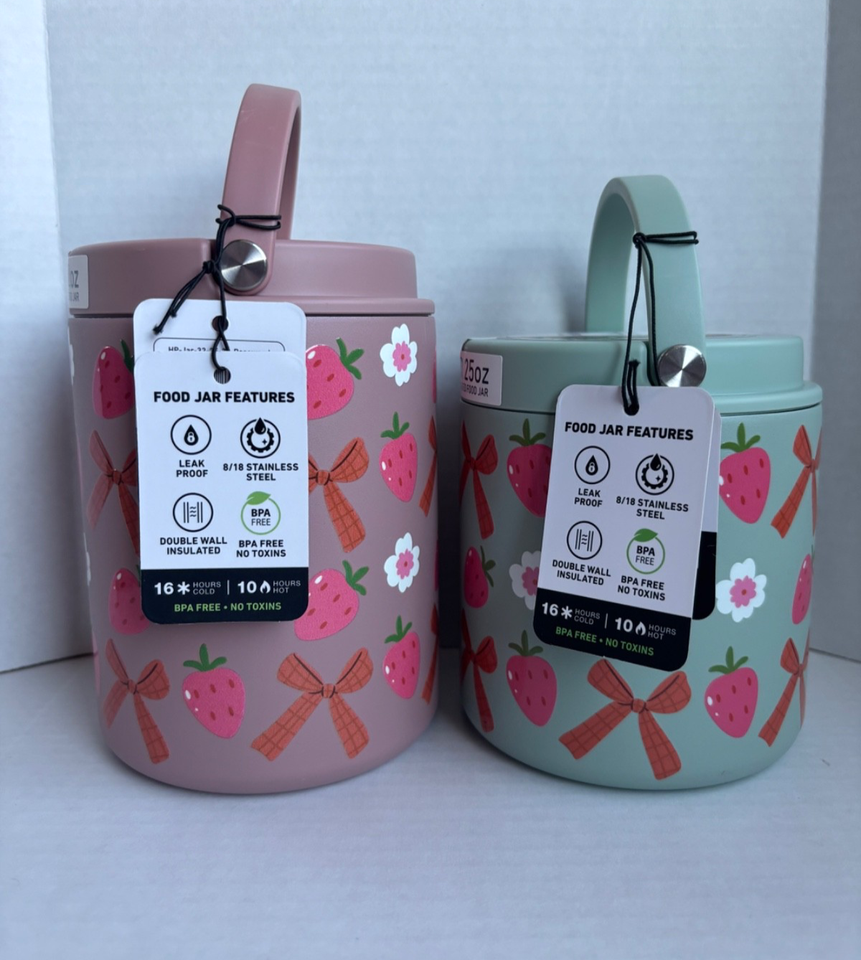 Hydrapeak *SET OF 2* Insulated Food Jars (32 oz & 25 oz) - Flowers ...
