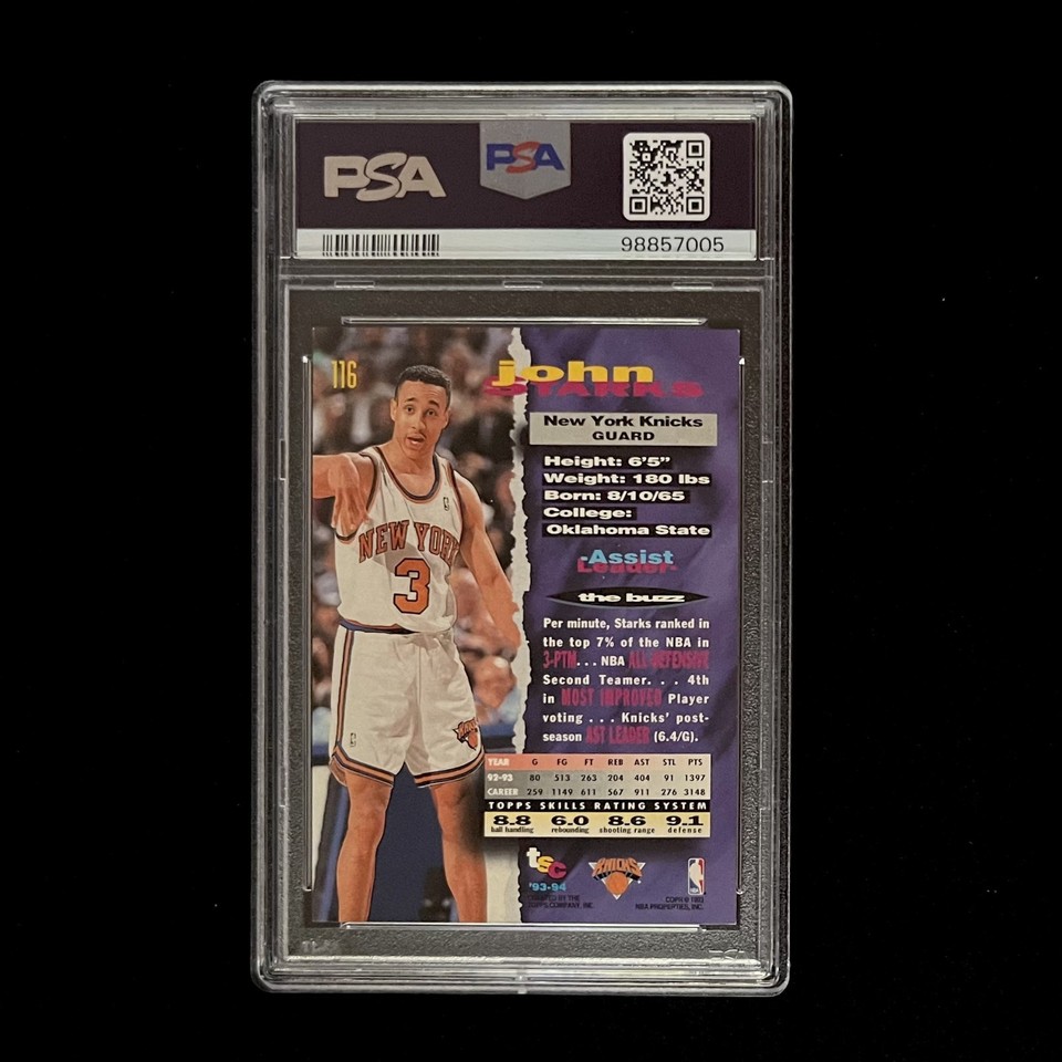 1993 Topps Stadium Club 1st Day Issue John Starks PSA 7 The Dunk ...