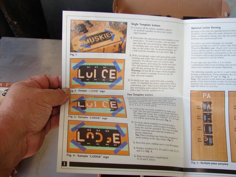 ROCKLER ROUTER STENCIL KITS 30610-LETTERS 30599-#s Etc. 48356-STATE ...