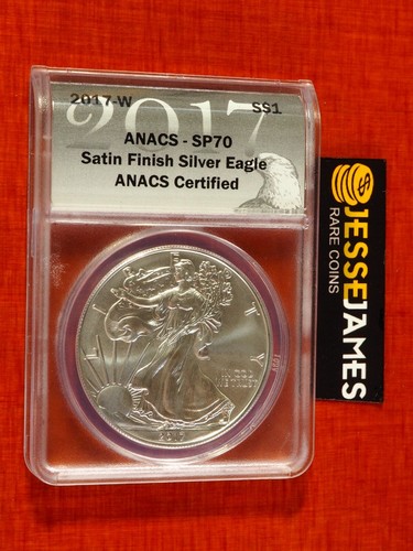 2017 W BURNISHED SILVER EAGLE ANACS SP70 BALD EAGLE LABEL | eBay