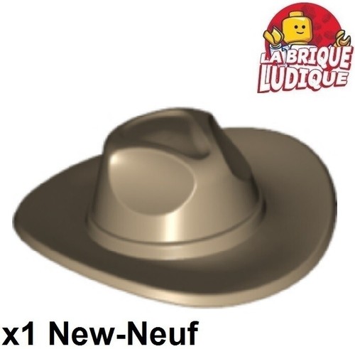 Lego 1x Minifig Headgear Hat Cowboy Fedora Dark Beige Tan 13565 | eBay