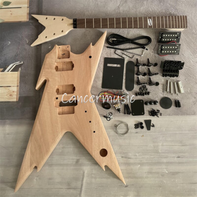 Unfinished Razorback Electric Guitar Dimebag Darrell DIY Kit Mahogany ...