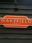 WAKEFIELD totem enamel sign British Rail BR sign NE train Wakefield ...