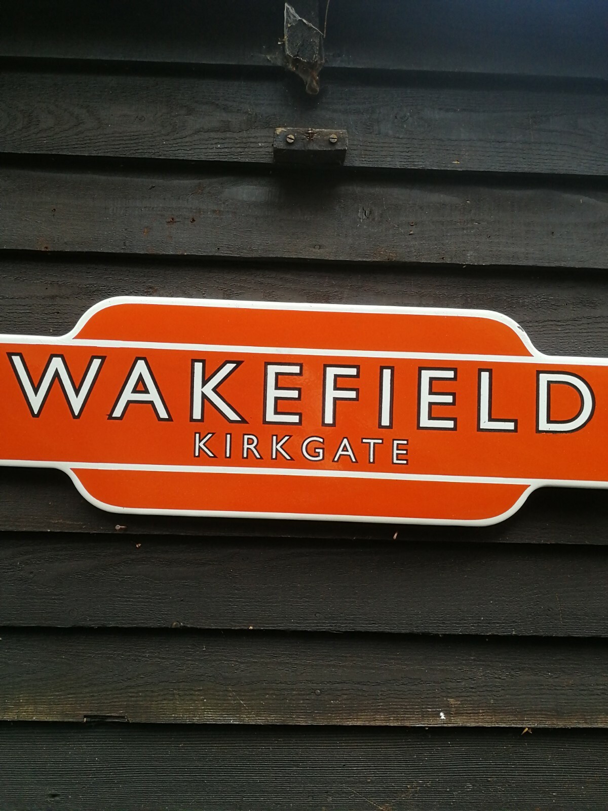 WAKEFIELD totem enamel sign British Rail BR sign NE train Wakefield ...