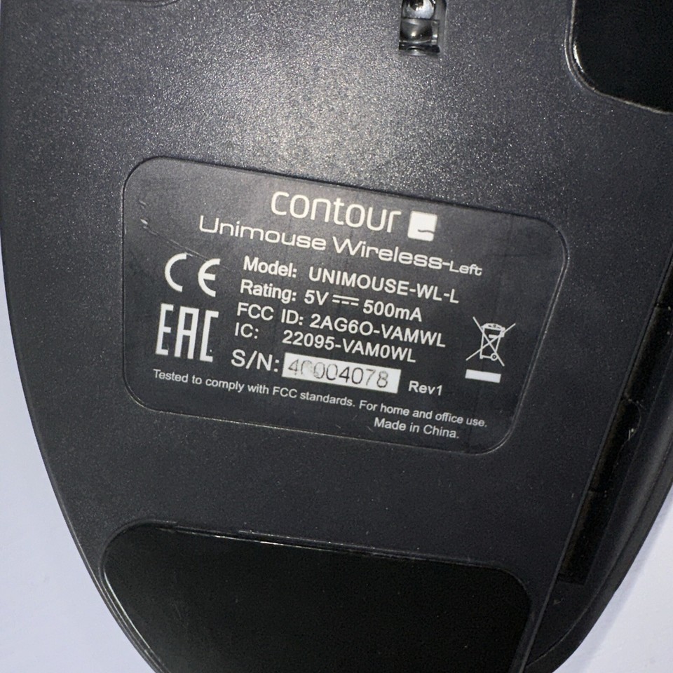 Contour Unimouse - Wireless Left Handed No Cord! UNIMOUSE-WL-L | eBay