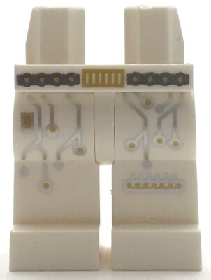 Lego New White Minifigure Hips Legs Pearl Dark Gray Belt Gold Studs ...