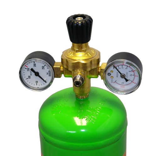 2 disposable Argon gas bottle 220ltr for mig/tig welding + twin gauge ...