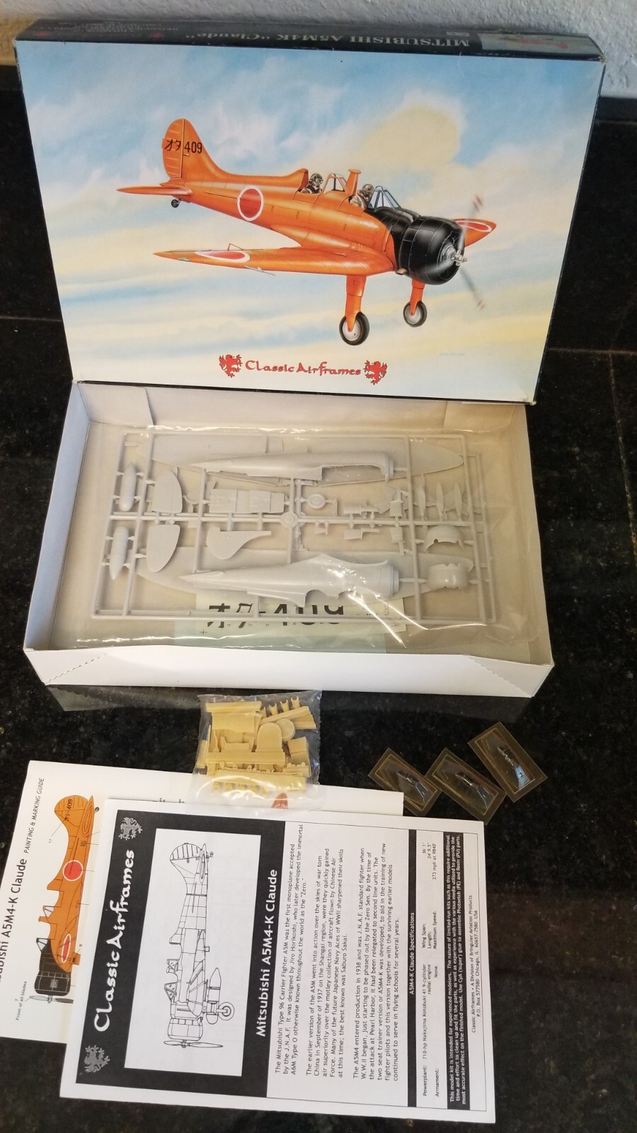 CLASSIC AIRFRAMES JAPANESE MITSUBISHI A5M4-K CLAUDE PLANE 1/48 SCALE ...