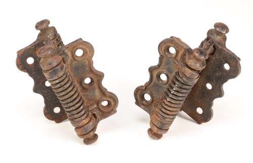 Vintage Pair of Victorian Cast Iron Spring Loaded Double Swing Door ...