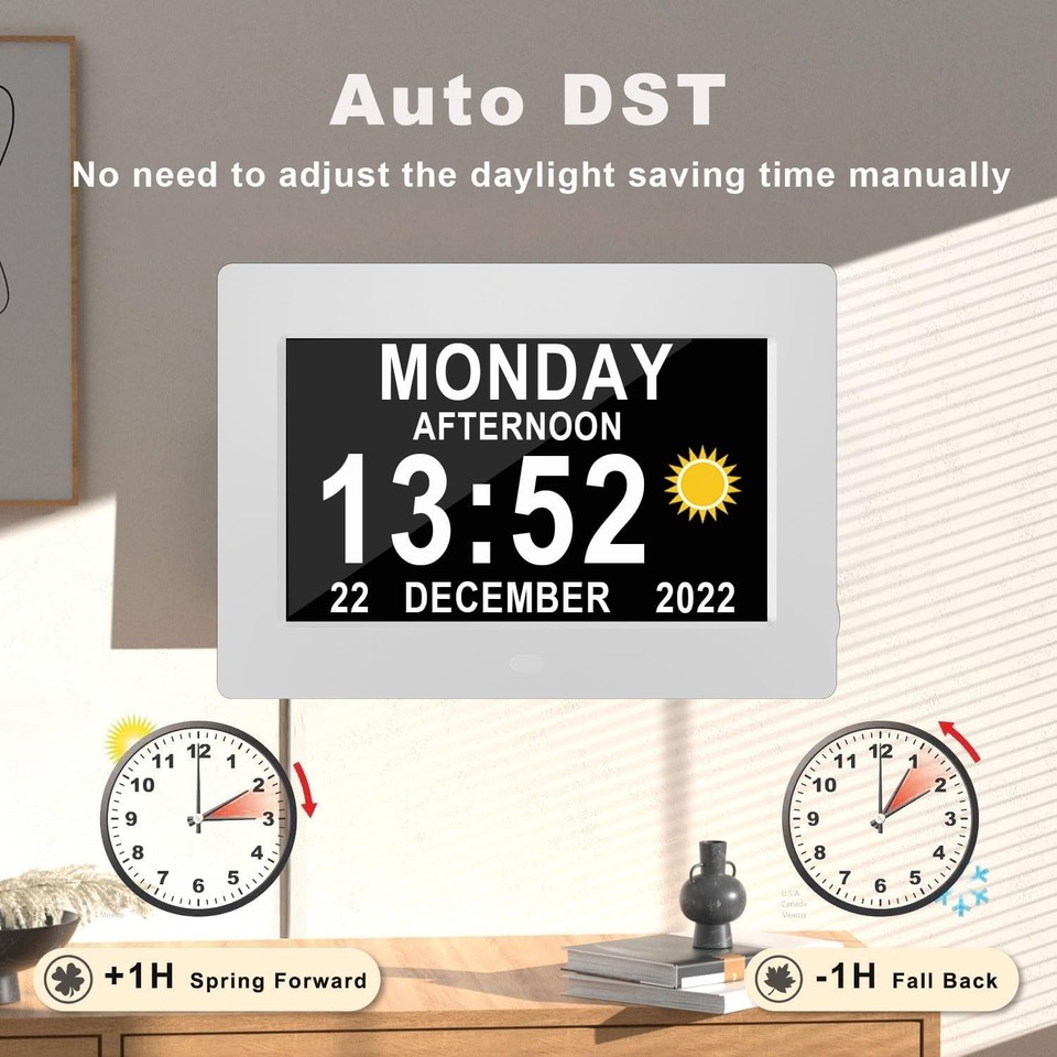 Seniors Friendly 1280P HD Alarm Clock - Remote Control & Auto DST ...