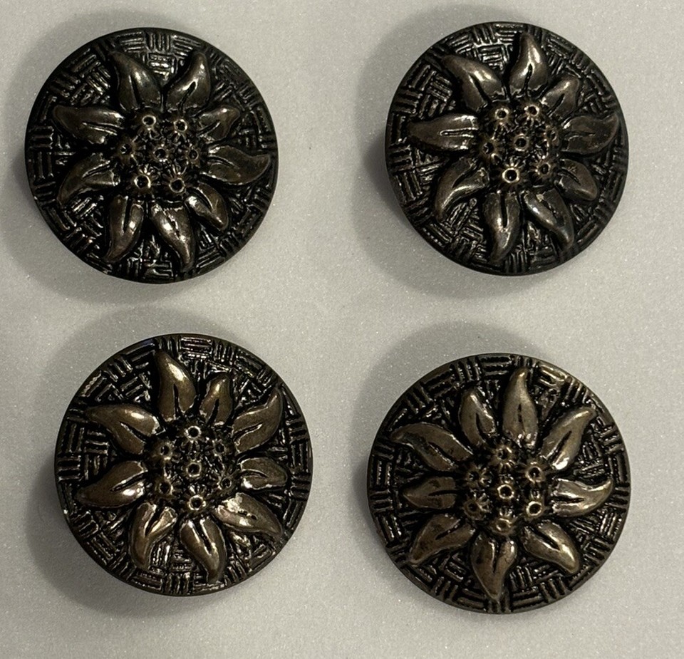 Vintage (Set Of 7) Ges VW Gesch Metal Floral Edelweiss Flower Garment ...
