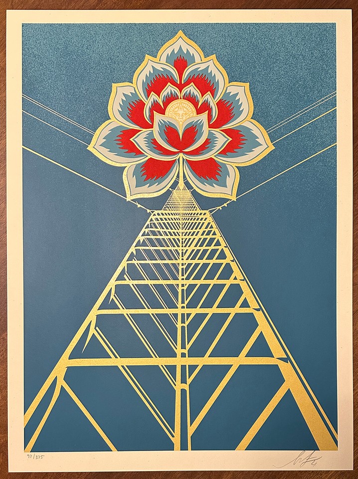 "FLOWER POWER (BLUE VERSION)" VIBRANT SCREEN PRINT BY SHEPARD FAIREY | eBay