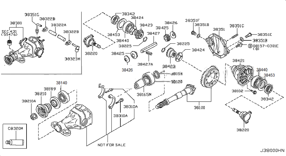 PINION SEAL REAR DIFFERENTIAL fits NISSAN INFINITI 2003 - 2018 OEM ...