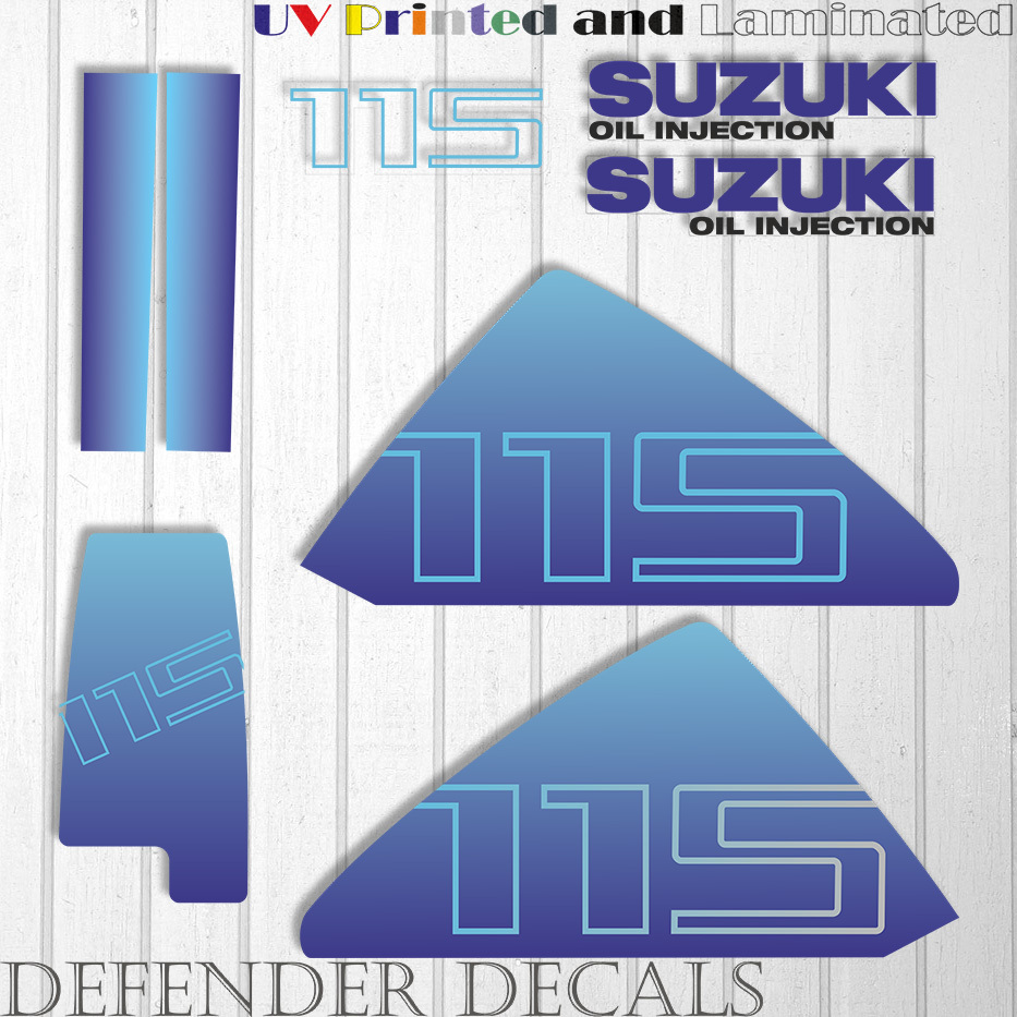 Suzuki 115 hp DT115 outboard engine decal sticker set kit reproduction ...
