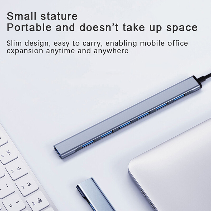 Multi 7-port Splitter High Speed 5Gbps For PC Computer Multiport USB A ...